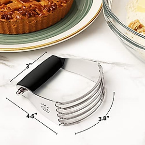 Zulay Kitchen Dough Blender - Stainless Steel Pastry Cutter, Heavy Duty Dough Cutter With Blades, Pastry Blender And Butter Cutter - Pastry Cutter For Baking (Black)