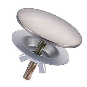 ALEASHA Kitchen Sink Hole Cover, Faucet Hole Cover for Kitchen Sink, Tap Hole Plate Stopper Cover Blanking Brass Metal Plug, Brushed Nickel