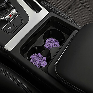 Haunted The Mansion Auto Cup Holder Coasters 2 Pack Universal Car Insert Coaster for Men Women Interior Unique Accessories with A Finger Groove