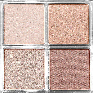 Palladio Eyeshadow Quads, Velvety Pigmented Blendable Matte, Metallic and Shimmer Finishes, Creamy Formula, Four Way Quad Eye Shadow Palette, Talc-Free (Ballerina)