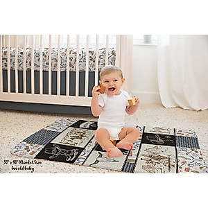 Personalized Western Cowboy Baby Blanket for Boys Lightweight Super Soft Minky Fleece (30" x 40", White on Back)