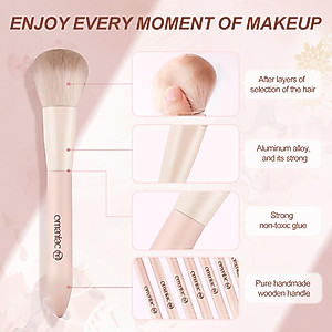 OMANIAC Makeup Brushes Set (15Pcs), Premium Synthetic Powder Concealers Eye Shadows Blush Professional Make Up Brushes Set, Perfect Birthday Gifts for Women.(Pink)