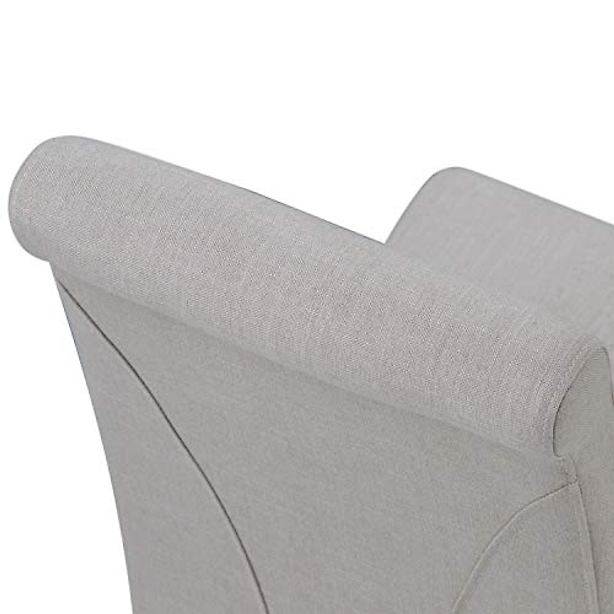 SIMPLIHOME Avalon Deluxe Parson Dining Chair (Set of 2), Light Beige Linen Look Fabric and SOLID WOOD, Square, Upholstered, For the Dining Room, Transitional Modern