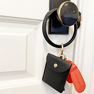 UnbuckleMe Car Seat Buckle Release Tool and Black Leather Wristlet Keychain and Credit Card Holder - Less Stress On The Go with Kids in Car Seats - As Seen on Shark Tank - Bundled Offer (Red)