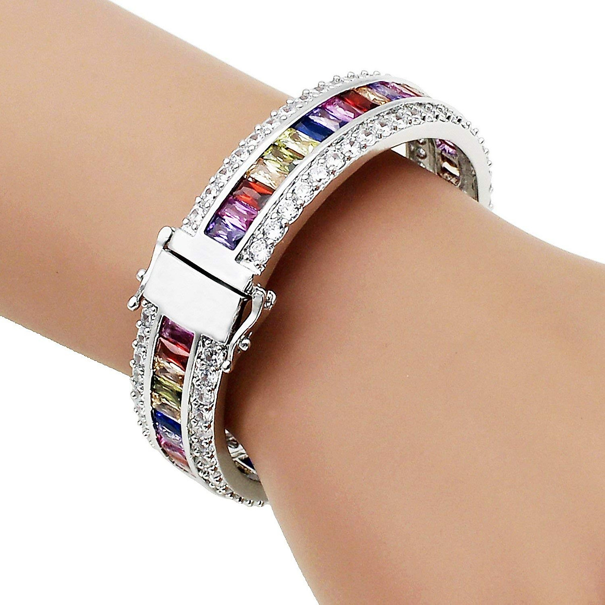 Women Amethyst Bracelets Garnet Ruby Blue Sapphire Tennis Bracelet Bridal Girl Girlfriend Jewelry