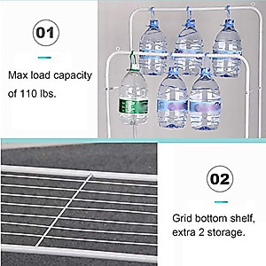 Untyo Clothing Rack with Wheels Double Rails Clothes Rack Rolling Rack for Indoor Bedroom Clothes Rack Max Load 110LBS Shelf on Wheels(White)