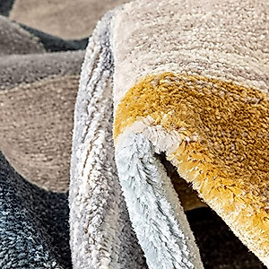 Well Woven Everleigh Honeycomb Hexagon Geometric Blue, Mustard Gold, Grey Area Rug 8x11 (7'10" x 9'10")