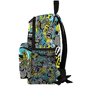 Sports Soccer Football Kids Backpack for Boys, Soccer Ball Skateboard Toddler Mini Backpack for Elementary Nursery Kindergarten Preschool, Back to School Bookbags Student Travel Bag with Chest Strap