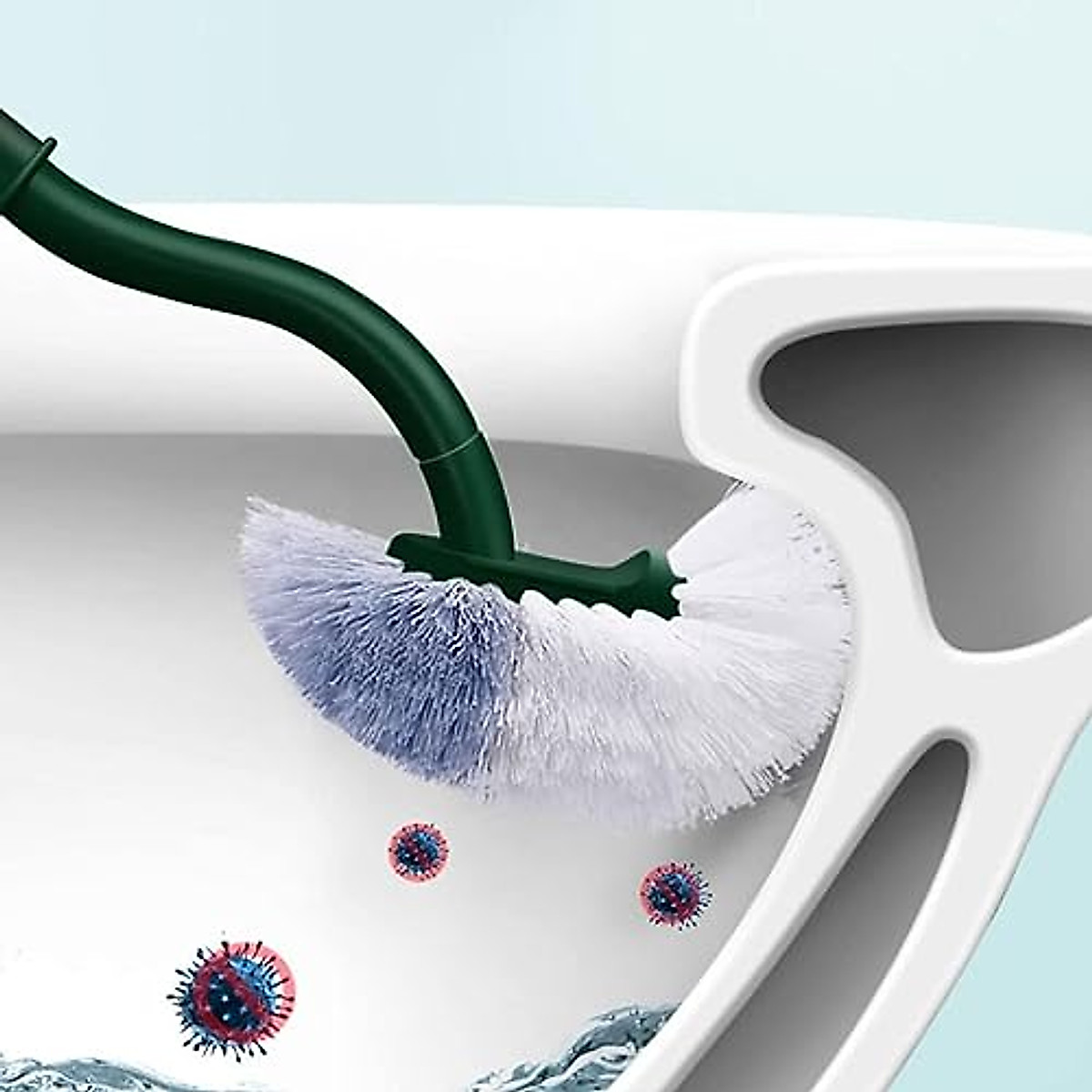 SAAKO 2 in 1 Toilet Bowl Brush Plastic Toilet Brush Creative Clear Holder Toilet Cleaner Brush Bathroom Decor Accessories