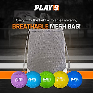 SHOP PLAY 9 Set of 5 Plyoball Weighted Ball Set for Throwing and Pitching Training - Heavy Mini Training Balls for Baseball - Builds Speed, Strength, & Muscle Memory