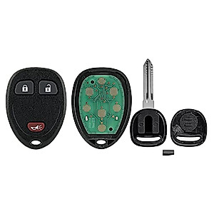 Keyless Remote Start Car Key Fob with Ignition Key fits Chevy Silverado Traverse Avalanche Equinox Express/GMC Acadia Savana Sierra/Pontiac Torrent/Saturn Vue OUC60270,OUC60221 (Pack of 2)
