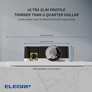 ELEGRP Digital Dimmer Light Switch for 300W Dimmable LED/CFL Lights and 600W Incandescent/Halogen, Single Pole/3-Way LED Slide Dimmer Light Switch, Wall Plate Included, UL Listed, 10 Pack, Matte White