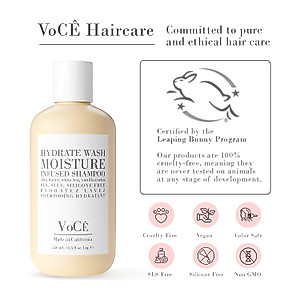 VoCÊ I Natural Hydrating Shampoo for Dry, Frizzy Hair | Moisture-Infused Vegan Shampoo for Normal to Thick Hair | Non-Toxic, Cruelty-Free with Shea Butter, White Tea, Vanilla Cactus (8.5 oz | 250 ml)