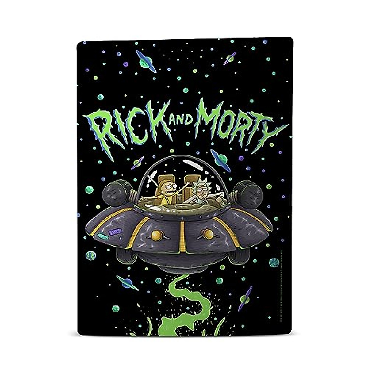 Head Case Designs Officially Licensed Rick and Morty The Space Cruiser Graphics Vinyl Faceplate Sticker Gaming Skin Decal Cover Compatible with Sony Playstation 5 PS5 Disc Edition Console