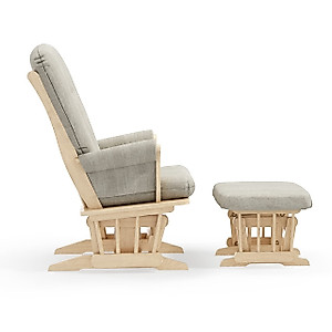 Dutailier Alice 3199 Wooden Glider Chair with Ottoman, Natural/Popular Grey