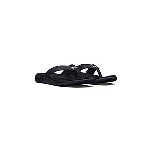 Under Armour Men's Ignite Pro Flip Flop, (001) Black/Black/White, 10, US