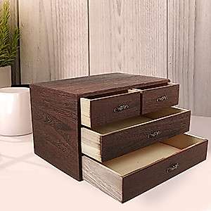 Veemoon Desk Organizer Wooden Storage Box Drawer Storage Organizer for Home Office