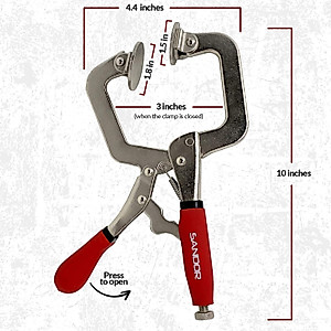 3" Metal Face Clamp Woodworking - (Pack of 2) Heavy Duty C-Type Wood Clamps Clamping Tools with Ergonomic Grip for DIY, Pocket Hole Joinery, Cabinetry, Welding, Carpentry