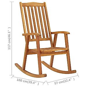 WEHUOSIF Rocking Chair,TV Chair,Coffee Chair,Retro Rocking Chair,Relaxing Rock,Porch Chair,Wooden Rocking Chair,Camping Rocker,Pool Rocker,for Garden, Lawn, Backyard,Indoors, Patio,Solid Acacia Wood