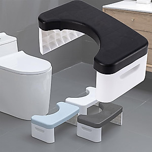 Folding Toilet Stool, Potty Step Stool with Fragrance Position, Bathroom, Foldable Poop Stool Poop Stool | Bathroom Accessories for All Ages | Sitting Posture Foot Stool, Black