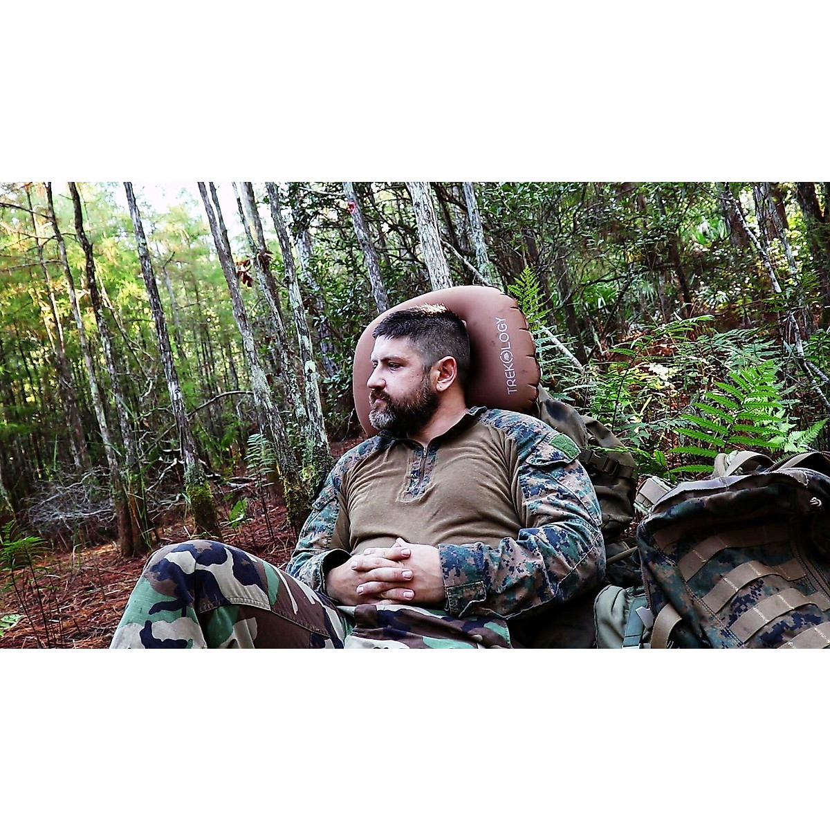 TREKOLOGY Ultralight Inflatable Camping Travel Pillow - ALUFT 2.0 Compressible, Compact, Comfortable, Ergonomic Inflating Pillows for Neck & Lumbar Support While Camp, Hiking, Backpacking