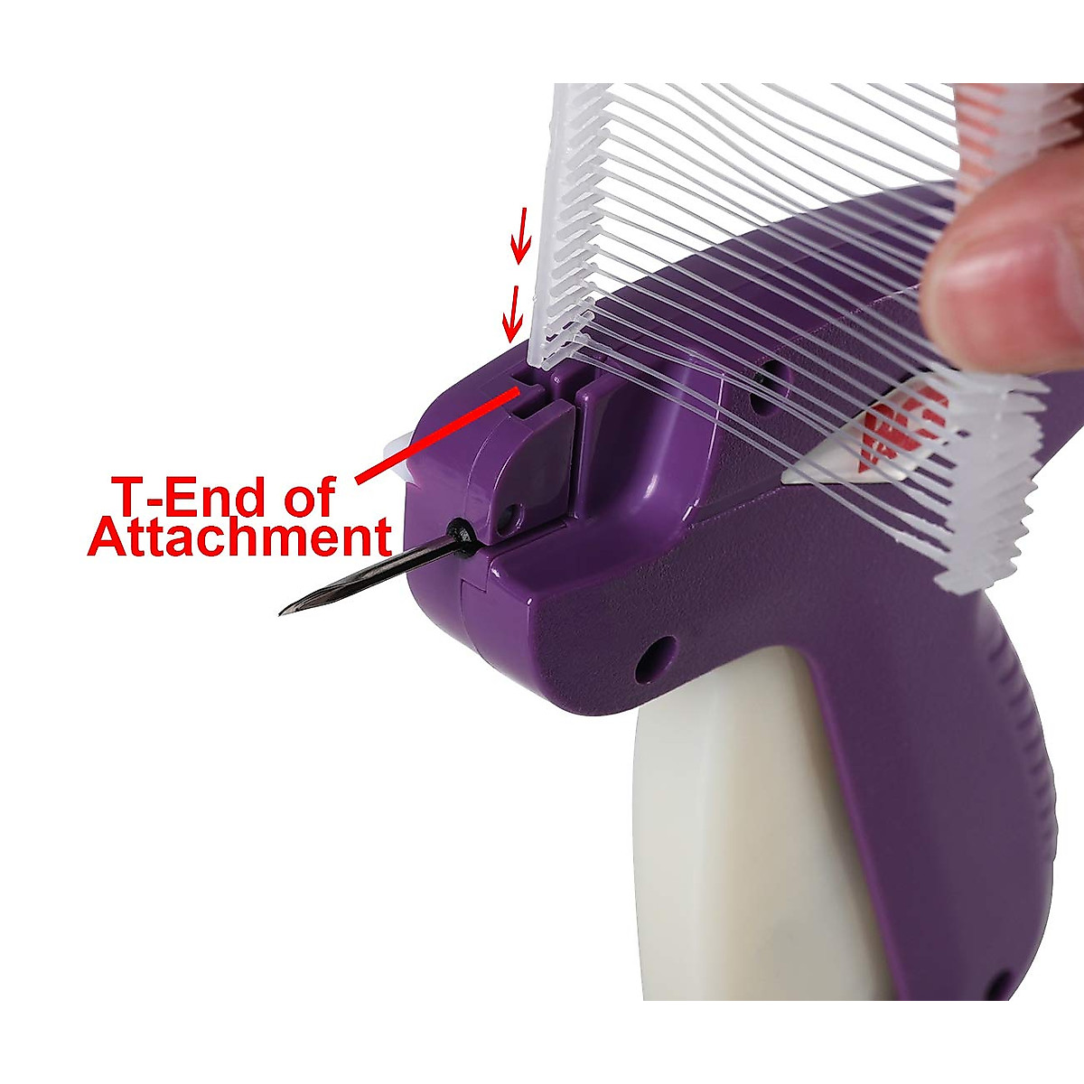 PAG Standard Tagging Gun Price Tag Attacher Gun for Clothing with 5 Needles and 2000 2" Barbs Fasteners, Purple