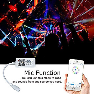 HaoDeng Bluetooth RGBW/RGB Controller for LED Light Strips, Android and iOS Free App Bluetooth LED Strip Light Controller