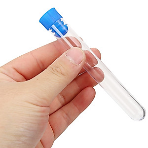 Plastic Test Tube Set with Rubber Stoppers and Plastic Rack, Includes 12pcs Test Tube and 2pcs Storage Stand, Science Learning Tools, Test Tube Vial Shot Plastic Holder Rack