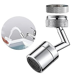 Faucet Extender for Kitchen Sink,720 Degree Swivel Sink Faucet Aerator for Kitchen and Bathroom Water Saving Faucet Sprayer Attachment Moveable Kitchen Tap Head (Two Water Modes) (‎HUICHEN-0002)