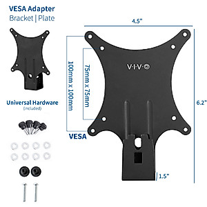 VIVO Quick Attach VESA Adapter Plate Bracket Designed for Dell Monitors S2218, S2318, S2319, S2418, S2419H, S2718, S2719, SE2419H, and More (MOUNT-DLS024)