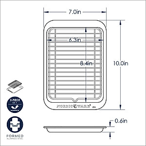 Nordic Ware Toaster Oven 2-Piece Broiler, Compact, Metalic Gold