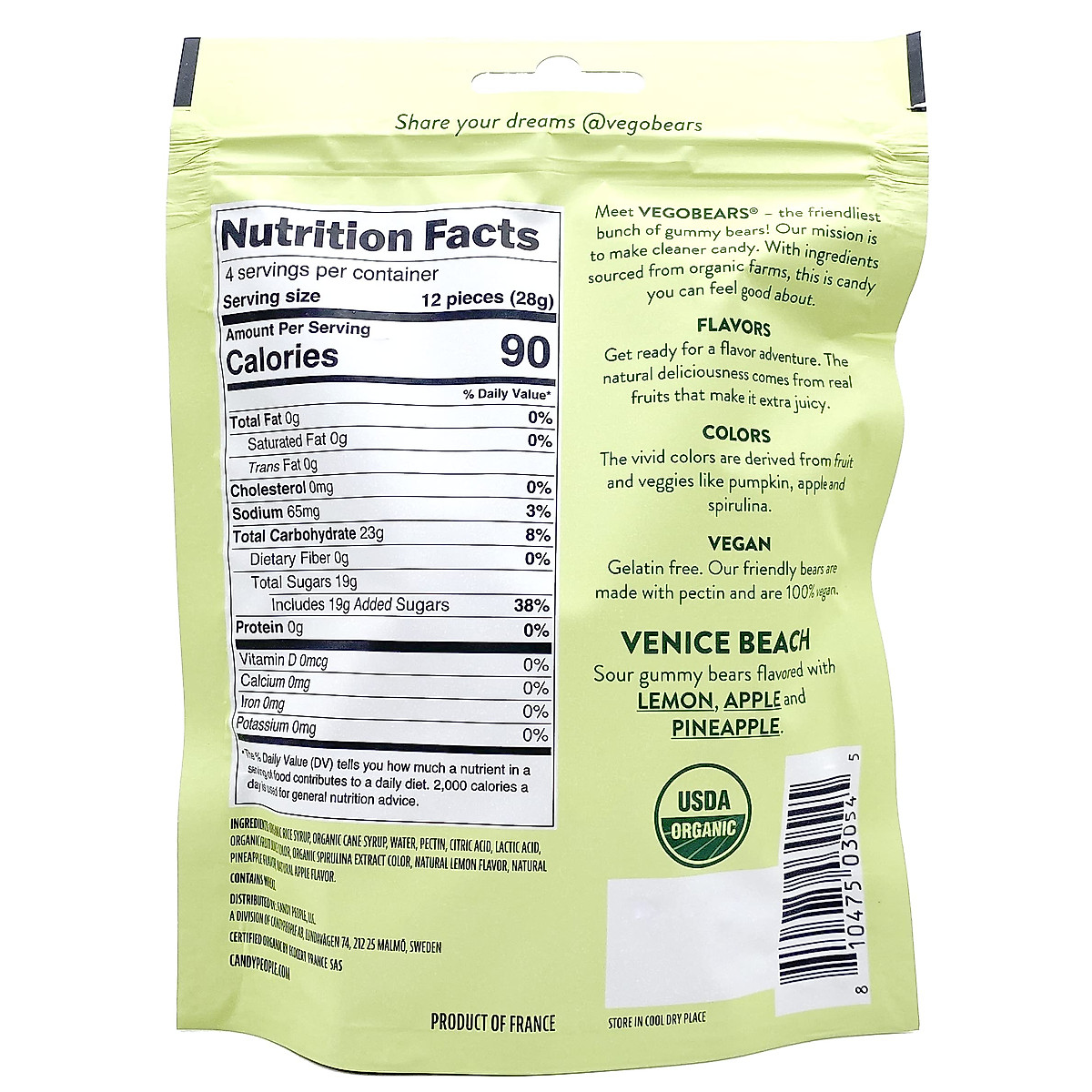 VegoBears Vegan Gummy Bears Variety Pack – Organic Gummy Bears, Vegan Gummies, Organic Candy, Vegan Candy, Gelatin-Free Gummies