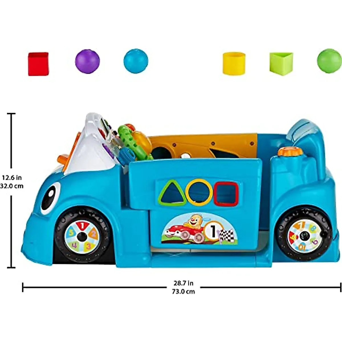 Fisher-Price Laugh & Learn Baby Activity Center, Crawl Around Car, Interactive Playset with Smart Stages for Infants & Toddlers, Blue (Amazon Exclusive)