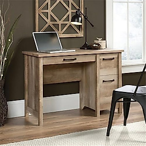 Pemberly Row Engineered Wood and Metal Computer Desk in Lintel Oak