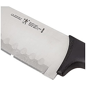 HENCKELS Silvercap Razor-Sharp 2-Piece Knife Set, Santoku Knife 5 Inch, Santoku Knife 7 Inch , German Engineered Informed by 100+ Years of Mastery, Black