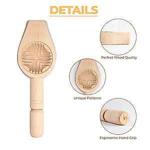 Onart Home - Traditional Handmade Maamoul Molds | Wooden Cookie Molds for Baking | Biscuit Cake Pastry Sweet Cookie Cutter | Mid-Autumn Festival Practical Hand Pressed Cake Mold