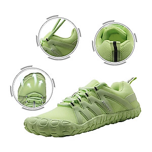 Women's Minimalist Shoes Barefoot Gym Weightlifting Comfortable Five Toe Shoes Workout Bunion Boxing Kickboxing Green US Size 10.5