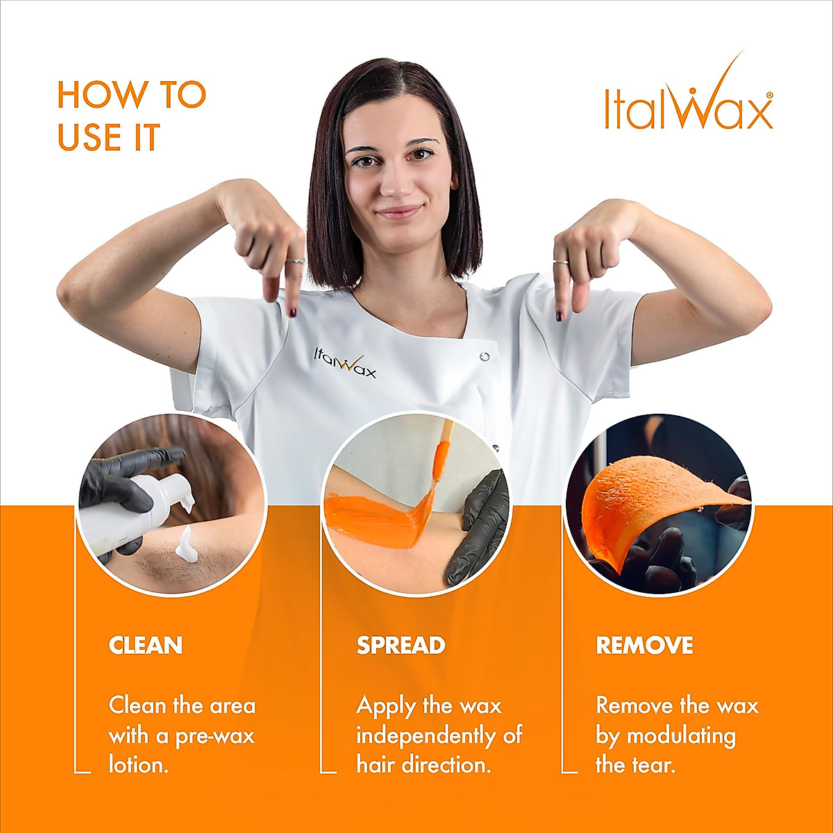 Italwax Top Line Coral - 750g / 1.65lb - Hard wax beads for hair removal - Unscented - Synthetic formulation ideal for sensitive skins - Recommended for Bikini Area and Armpits