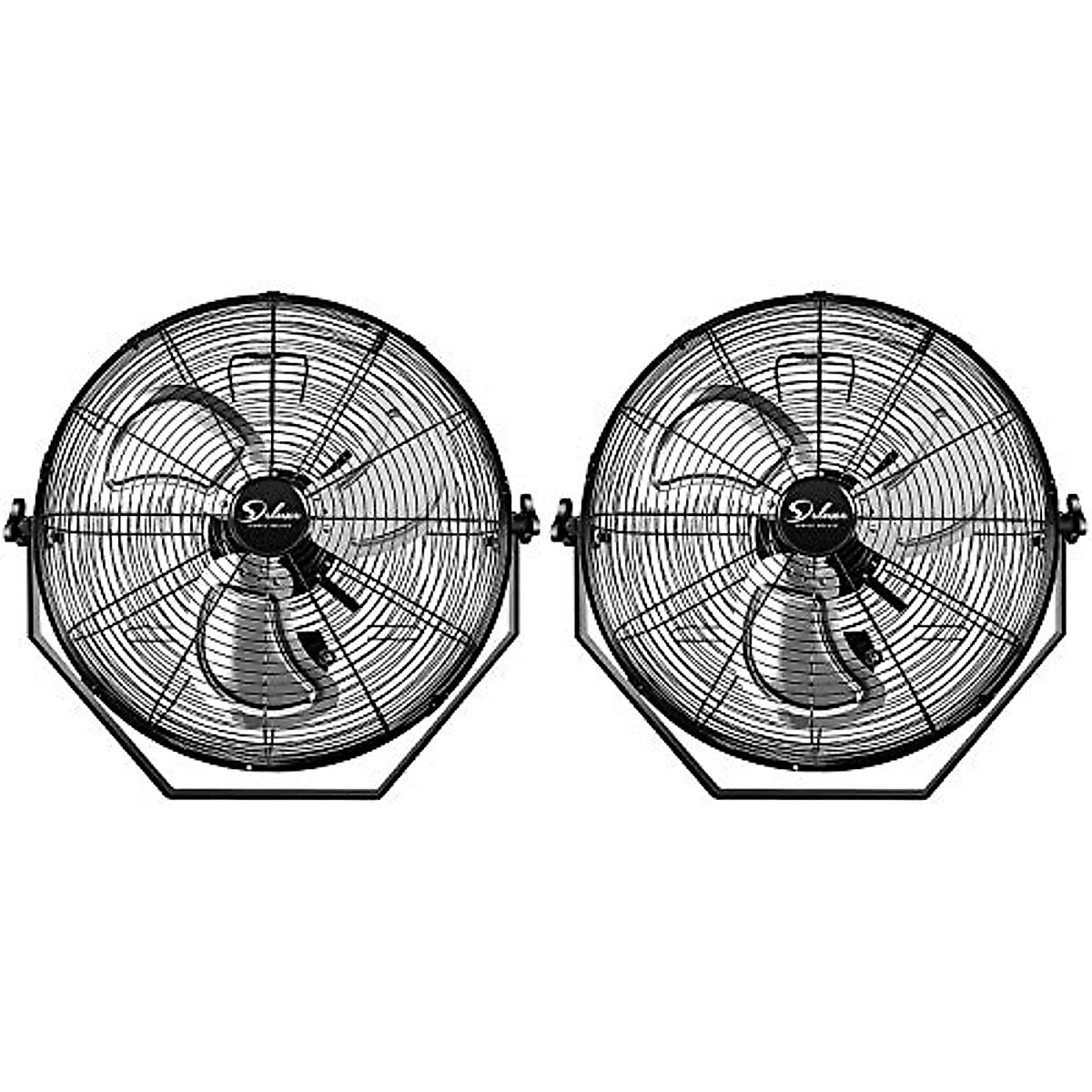 Simple Deluxe 18 Inch Industrial Wall Mount, 3 Speed Commercial Ventilation Metal Fan for Warehouse, Greenhouse, Workshop, Patio, Factory and Basement - High Velocity, Black