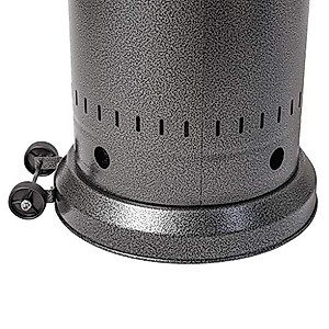 Fire Sense 62555 All Seasons Patio Heater With Wheels 46,000 BTU Output Piezo Ignition System Portable Outdoor Propane Heater Commercial Series Patio Heater - Hammered Platinum