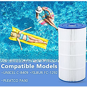 PELLUCID Pool Filter Compatible with Hayward CX900RE, C900, Pleatco PA90, Unicel C-8409, Filbur FC-1292, Sta-Rite PXC95, Easy to Clean and Reuse, Advanced Filtration System for Longer Life