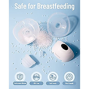 Opnmina Wearable Hands-Free Breast Pump, Double Electric Breast Pumps, Breastfeeding for Mom Wireless & Portable,with Precision LCD Display – 2 Pack White