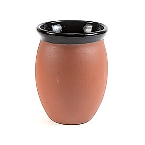 Handmade con Amor – Set of 2, 20 oz Artisan Handmade Authentic Mexican Clay Cantaritos, Glazed Rim and Interior, Black