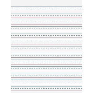PACON - PAC2482 Pacon Handwriting Paper, D'Nealian Grades 2&3 / Zaner-Bloser Grade 2, 1/2" x 1/4" x 1/4" Ruled 8" x 10-1/2", Ruled Short, 40 Sheets,White