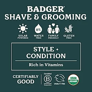 Badger - Mustache Wax, Medium Hold, Natural Mustache Wax, Certified Organic, Styling Facial Hair Wax, Moustache Wax, 0.75 oz