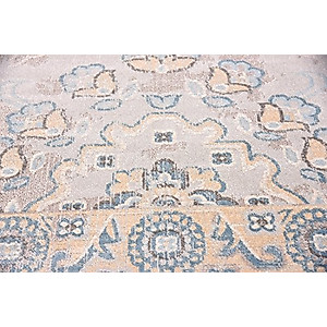 Unique Loom Paris Collection Pastel Tones Traditional Distressed Gray Area Rug (9' 0 x 12' 0)