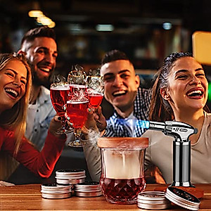 Bourbon Whiskey Cocktail Smoker Kit with Torch, OKYWILL Drink Smoker Infuser Kit with Four Flavors Wood Chips For Smoked Old Fashioned Cocktails, Whiskey Bourbon Gifts for Men, Fathers Day (No Butane)