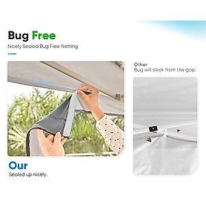 Quictent 10'x10’ Pop up Screened Canopy Tent with Mosquito Netting, Portable Easy up Outdoor Screen House Shelter for Patio, Camping and Picnic, Includes Wheeled Carry Bag (Grey)