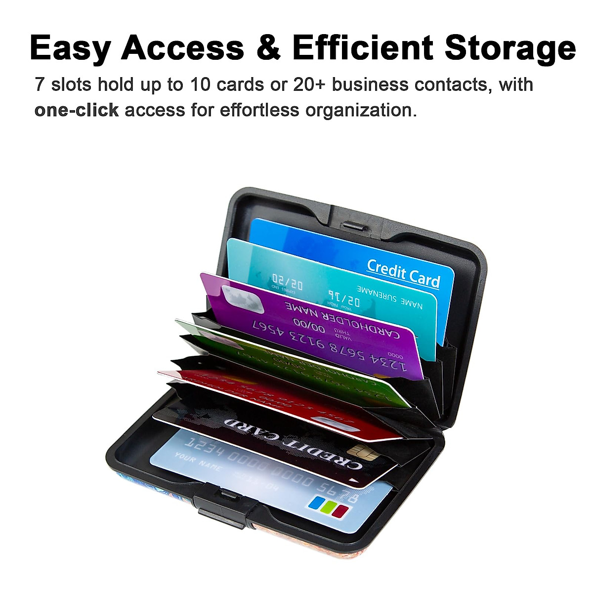 Kaabao Credit Card Holder Small RFID Blocking Wallet Business Metal Slim Mini Aluminum Hard Case for Women Men Gift (Japanese Bridge and Water Lily Pond)