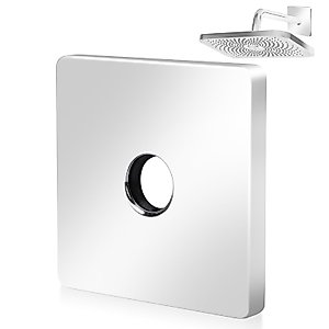 Square Shower Arm Flange Cover Plate Silver 3.5” Large Universal Escutcheon Plate Replacement Shower Arm Flange Plumbing Cover Plates Faucet Cover Plate for Standard 1/2" Pipes